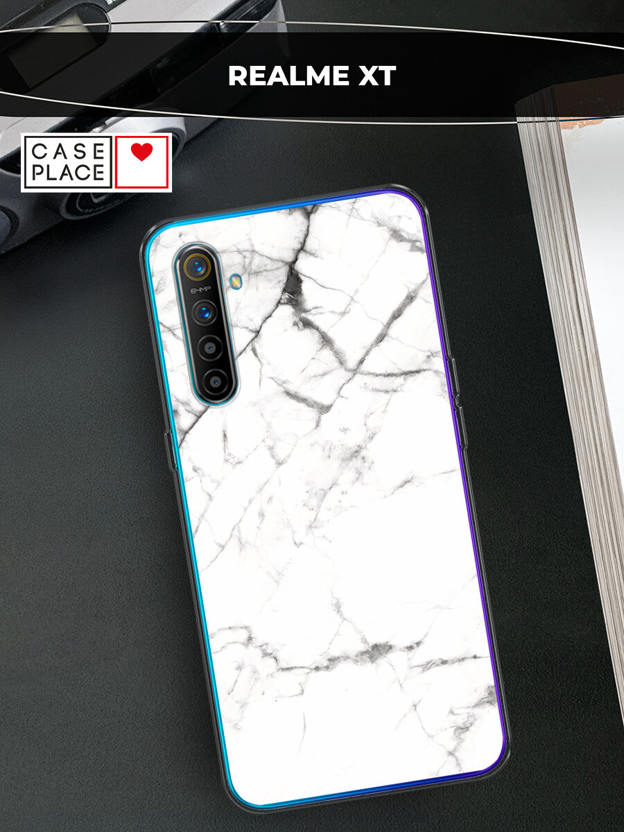 Чехол на Realme XT / Реалми XT с принтом Светлый мрамор