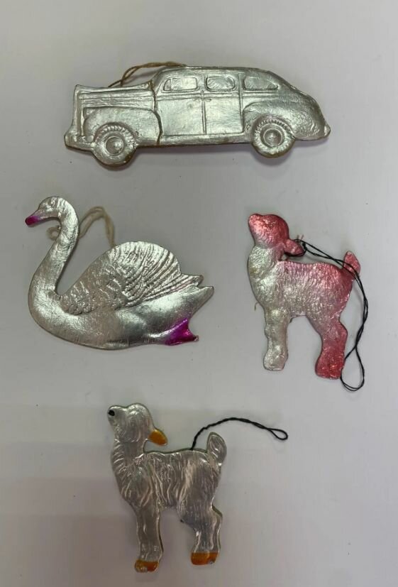 Набор елочных игрушек (картон) 4шт 1950-60-е гг.