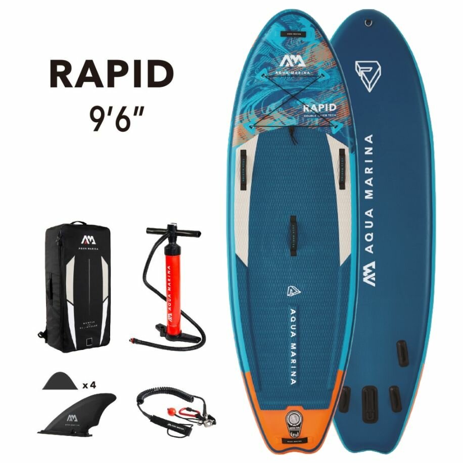 Сапборд Aqua Marina Rapid 289х84х15 см премиальная серия для волн и активного катания