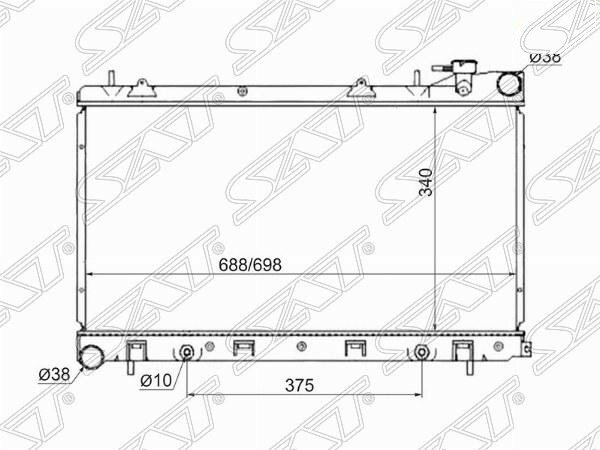Радиатор SAT SB0001-99-2R Subaru Forester 97-02 / Impreza 00-07