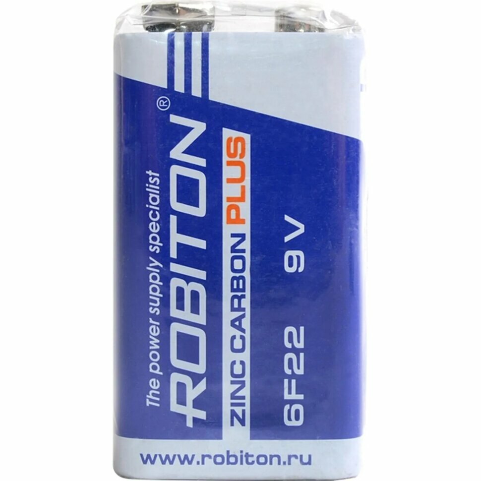 Батарейка ROBITON PLUS R-6F22-SR1 6F22 9V SR1, 2340989