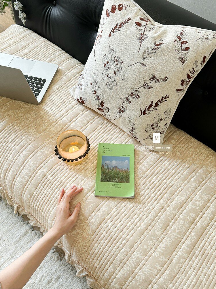 M.Life Washable Cotton Sofa Cushion Straight Row Sofa Cover Pure Cotton Cover Thickened Universal Non-Slip Seat Cushion