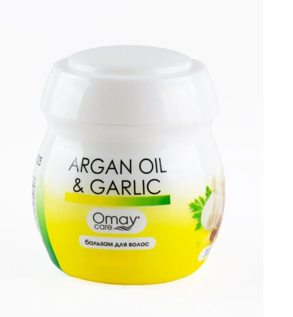 Omay Argan Oil & Garlic Бальзам для волос "с аргановым маслом и чесноком" для всех типов волос 300 мл.