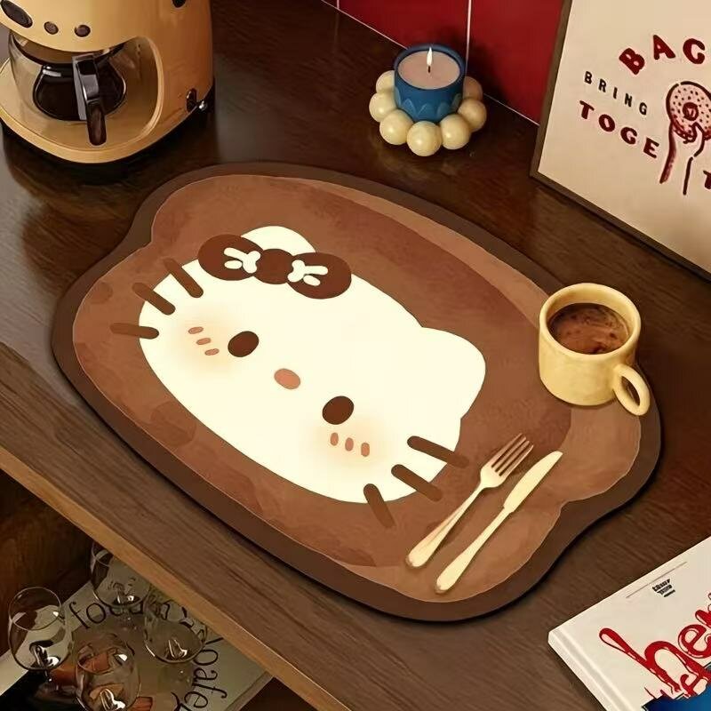 Водонепроницаемый коврик Hello Kitty, ковер из диатомовой грязи размером 40*30 см, коврик для домашних животных