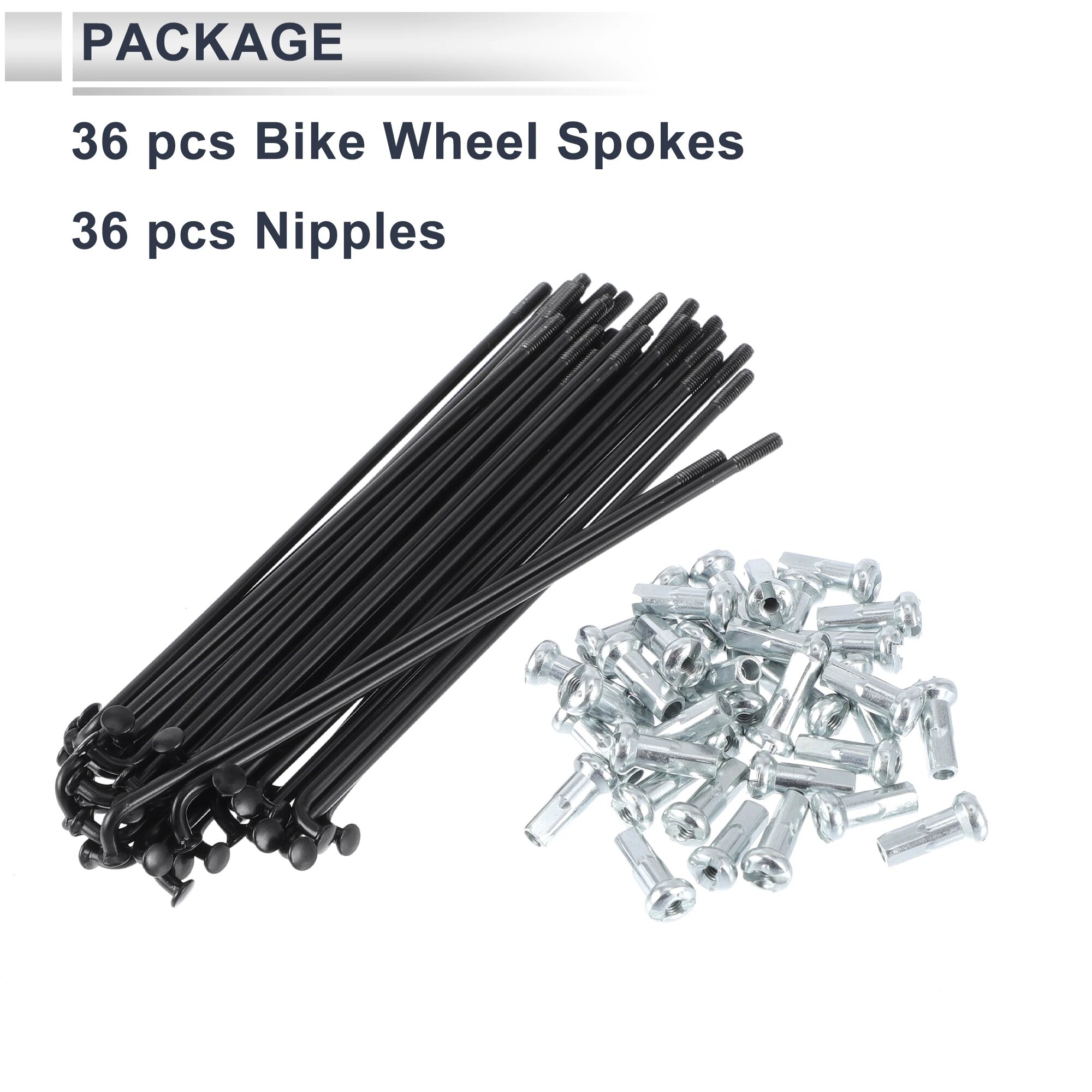 Спицы X Autohaux 13G черные из стали 67-159 мм 36pcs-100mm