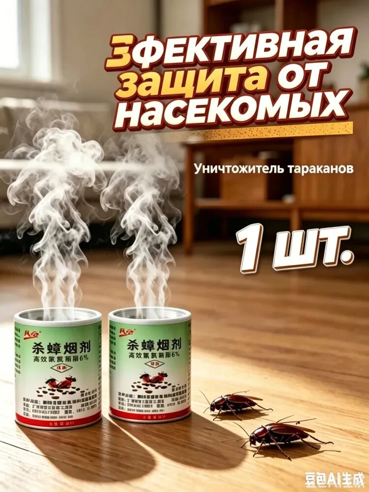 Дымовая шашка от тараканов, клопов, пауков, универсальное средство от вредителей в доме