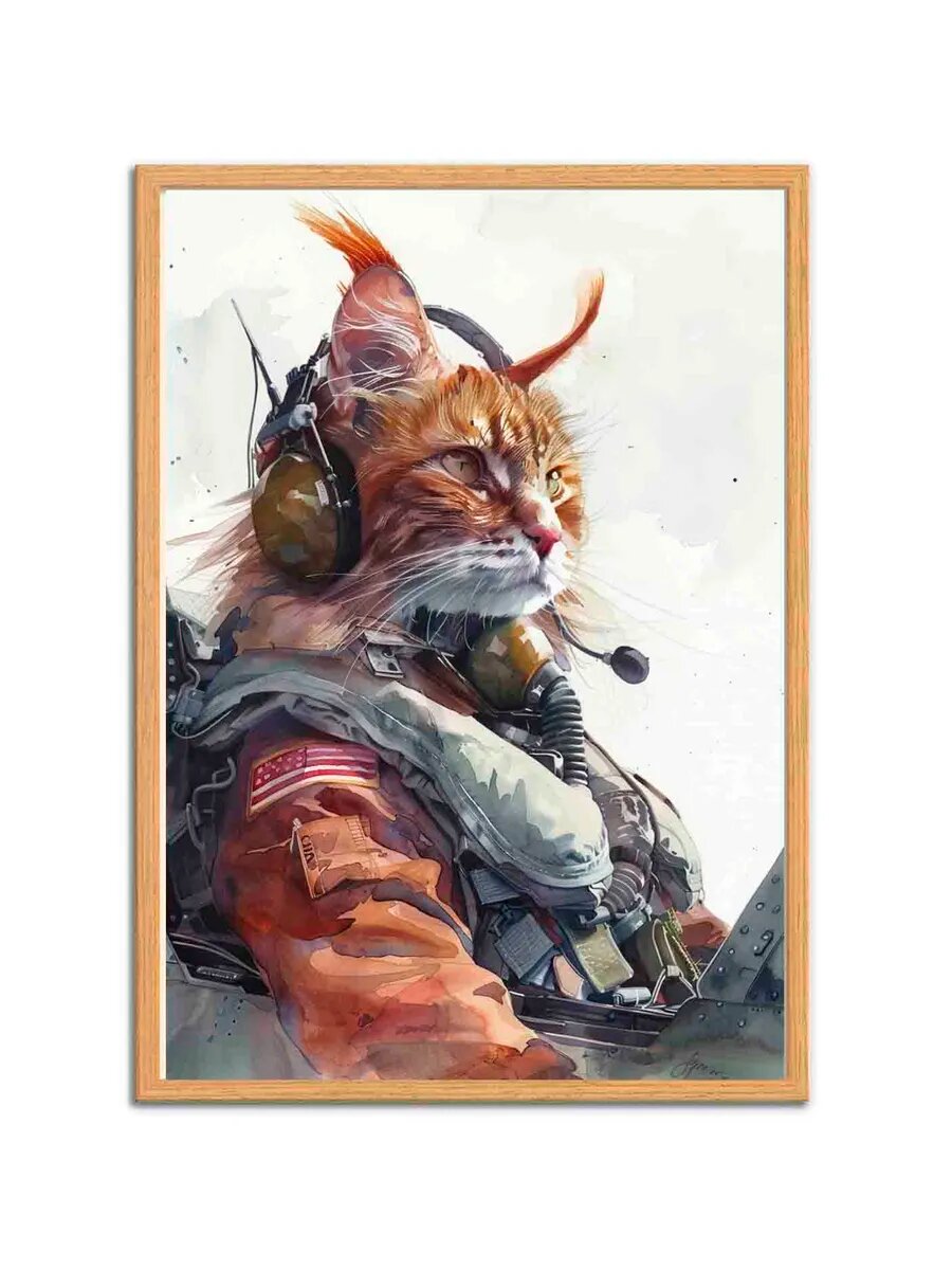 Кот породы Мейн-кун Пилот 1, Плакат 30x42см