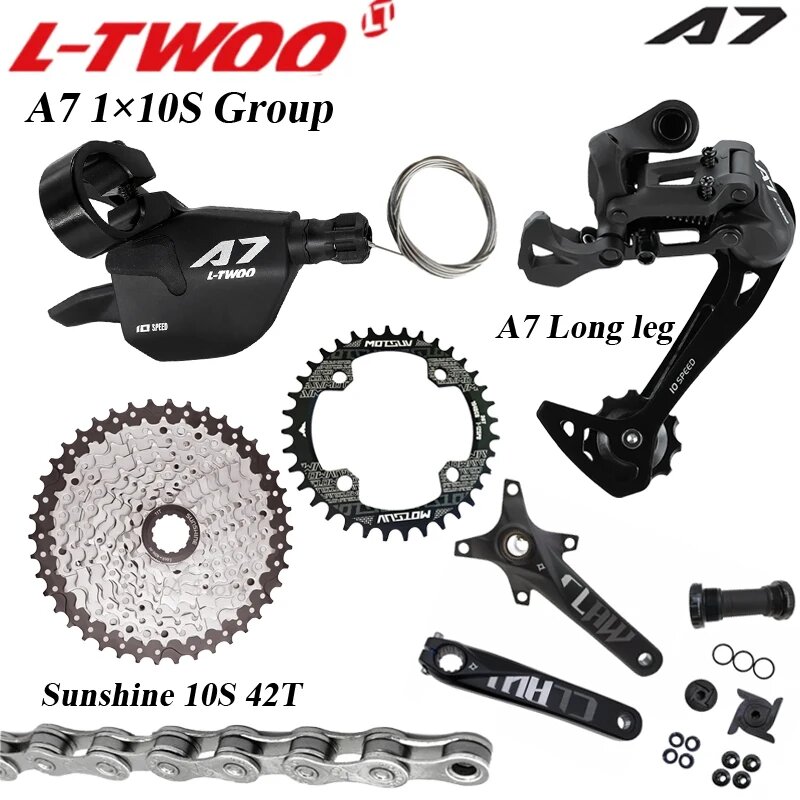 Рычаг переключения передач LTWOO A7 10 скоростей 104BCD 34T Round, 42T Group