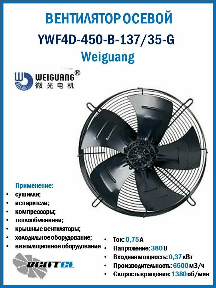 Вентилятор Weiguang YWF4D-450-B-137/35-G осевой