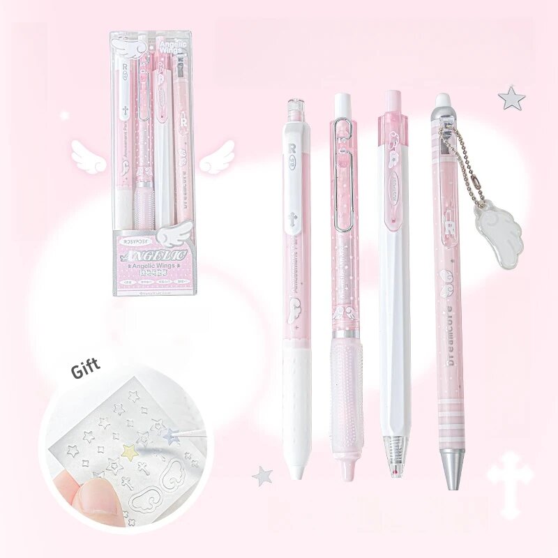 Гелевые ручки VALIOSOPA Angelic Series Pearl Angel Wings 4 шт. Розовый, Pink set