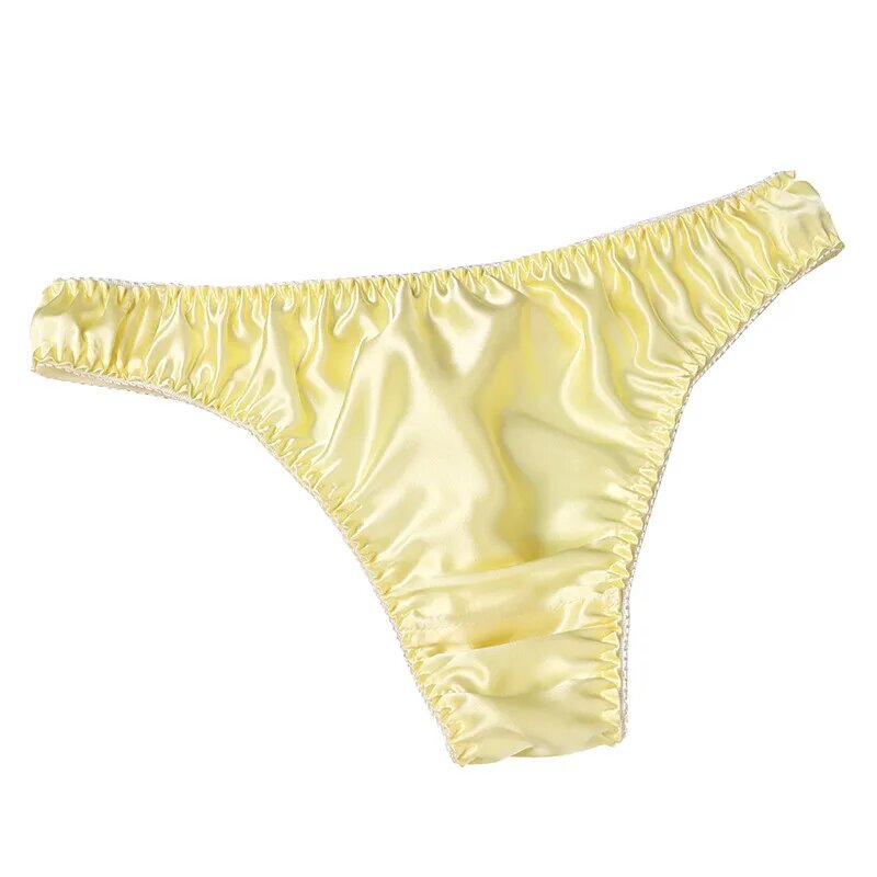 TONKINS мужские стринги из шелка Желтый, XL, Lemon Yellow