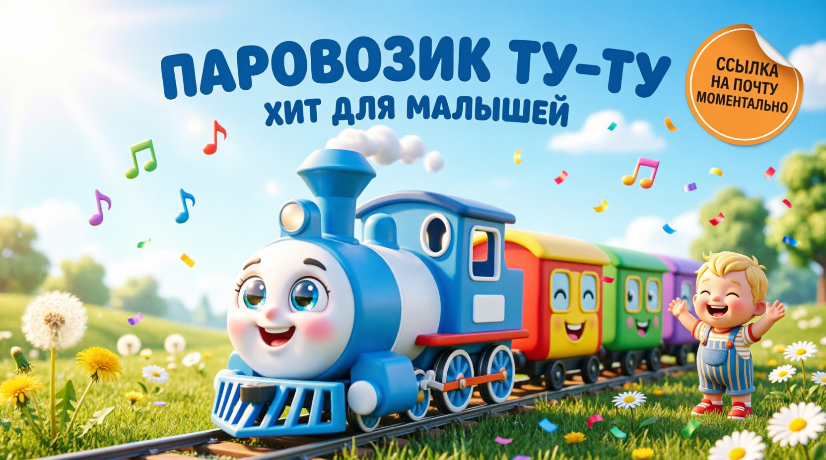 Детская песенка "Паровозик Ту-Ту". mp3-файл (ссылка приходит на почту моментально)