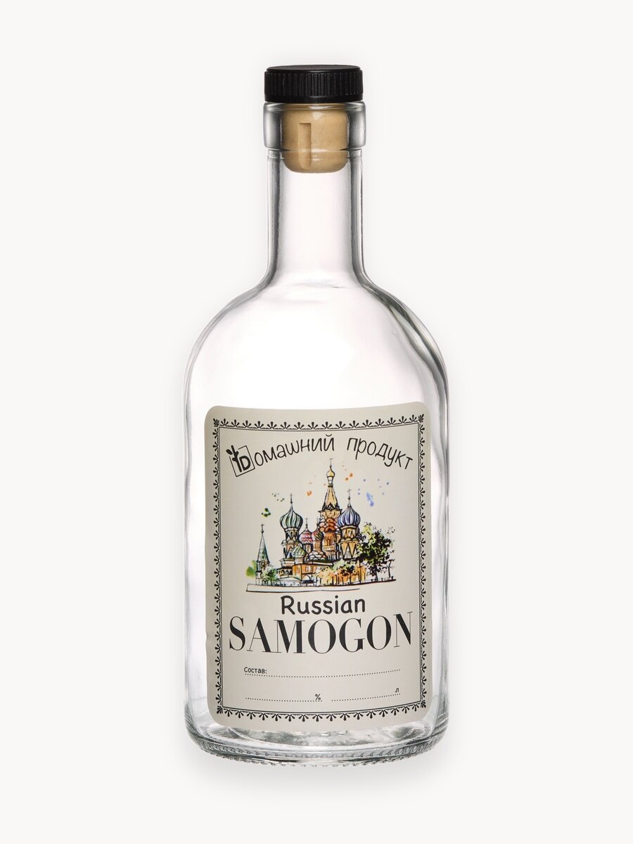 Набор стеклянных бутылок Domoteka smgn-12, с термоколпачком, герметичной пробкой, 500мл