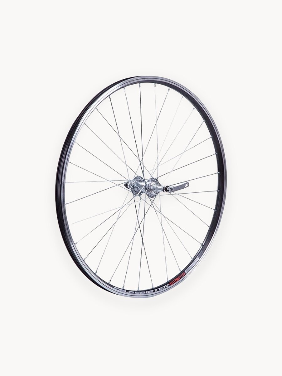 Колесо заднее Felgebieter 26", двустен. обод 32 отв, втулка SF-A09R сталь под V-brake, эксцентрик под трещетку 6-8 ск.