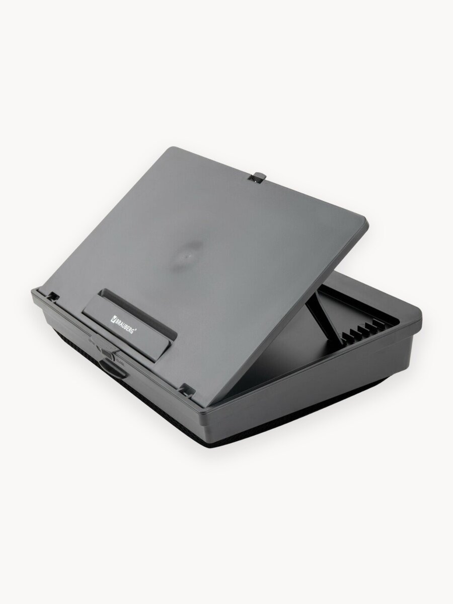 Подставка для ноутбука, планшета и телефона на стол с ящиком для хранения 377х287х80 мм, мягкое основание, регулировка угла наклона, Brauberg, 513793