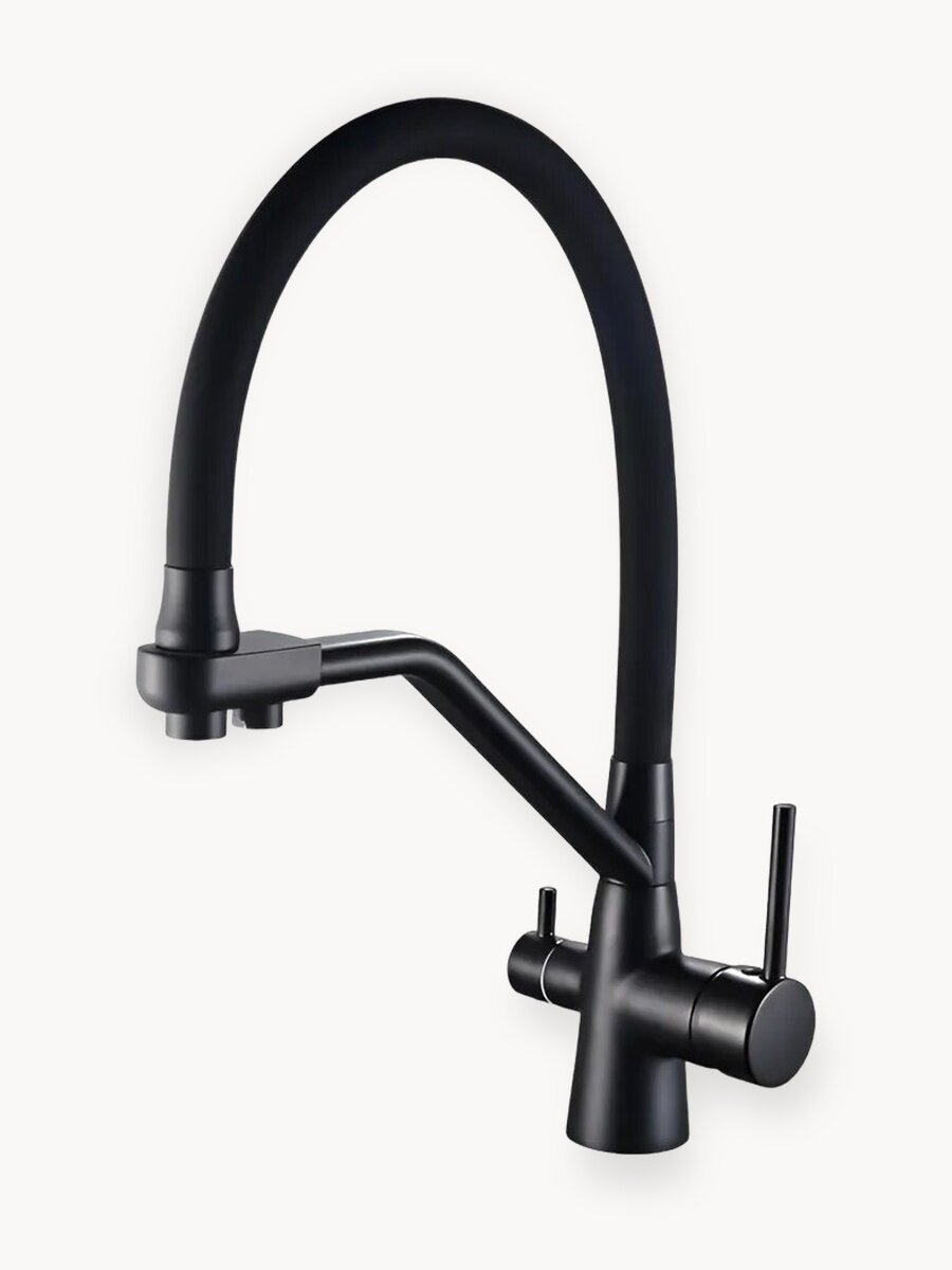 Смеситель MICCO, нержавеющая сталь, встроенный фильтр, черный