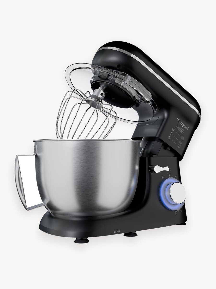 Миксер планетарный Weissgauff WSM 130 PMB PrimeChef, кухонный, электрический6 скоростей работы, двигатель 1300 Вт