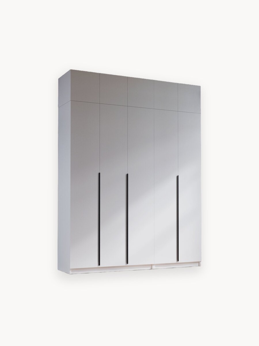 Шкаф для одежды распашной с антресолью и ручками уютная логика 225*260*50 см, Белый, с полками и штангами