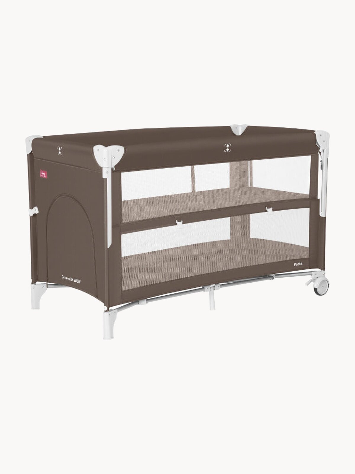 Детская кровать манеж CARRELLO Porta, 3 в 1, складной, коричневый