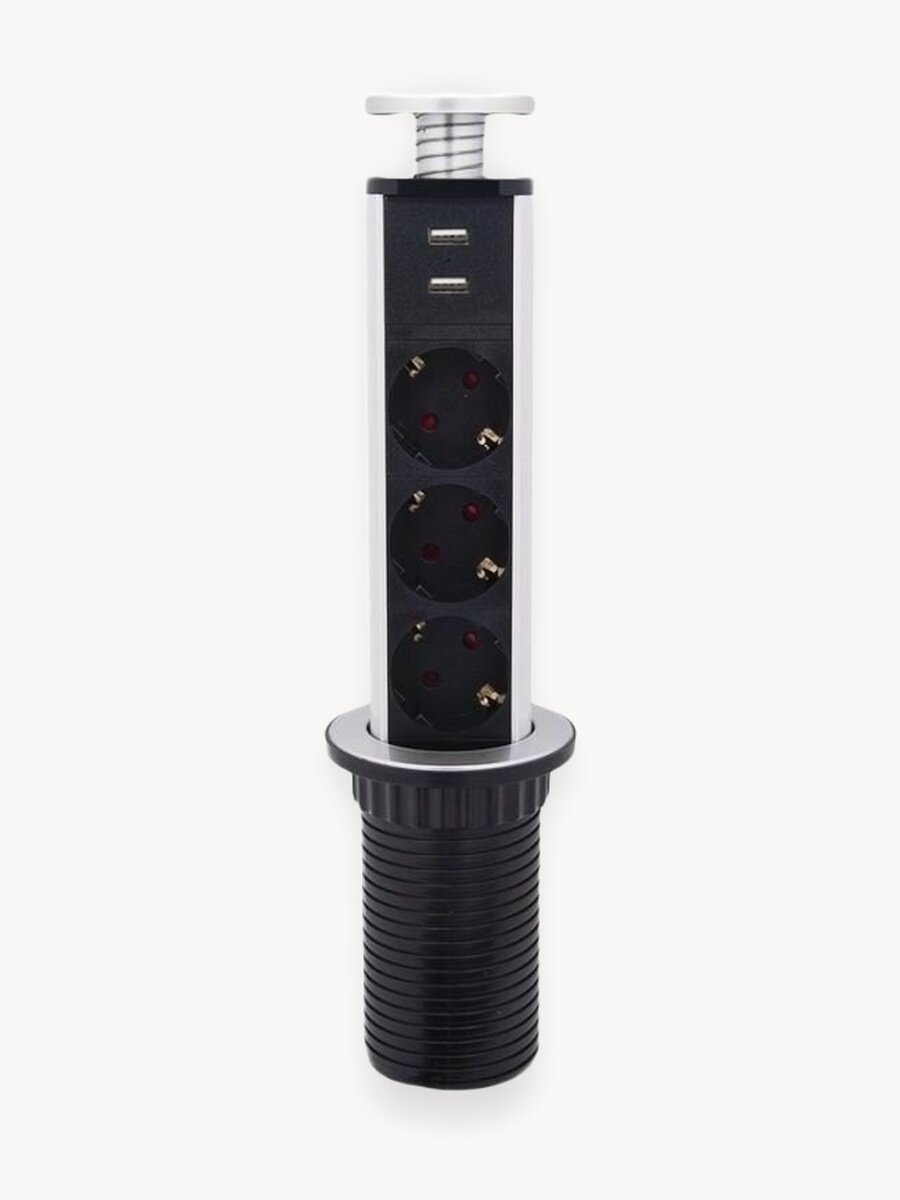 Розетка встраиваемая вертикальная с USB разъемами