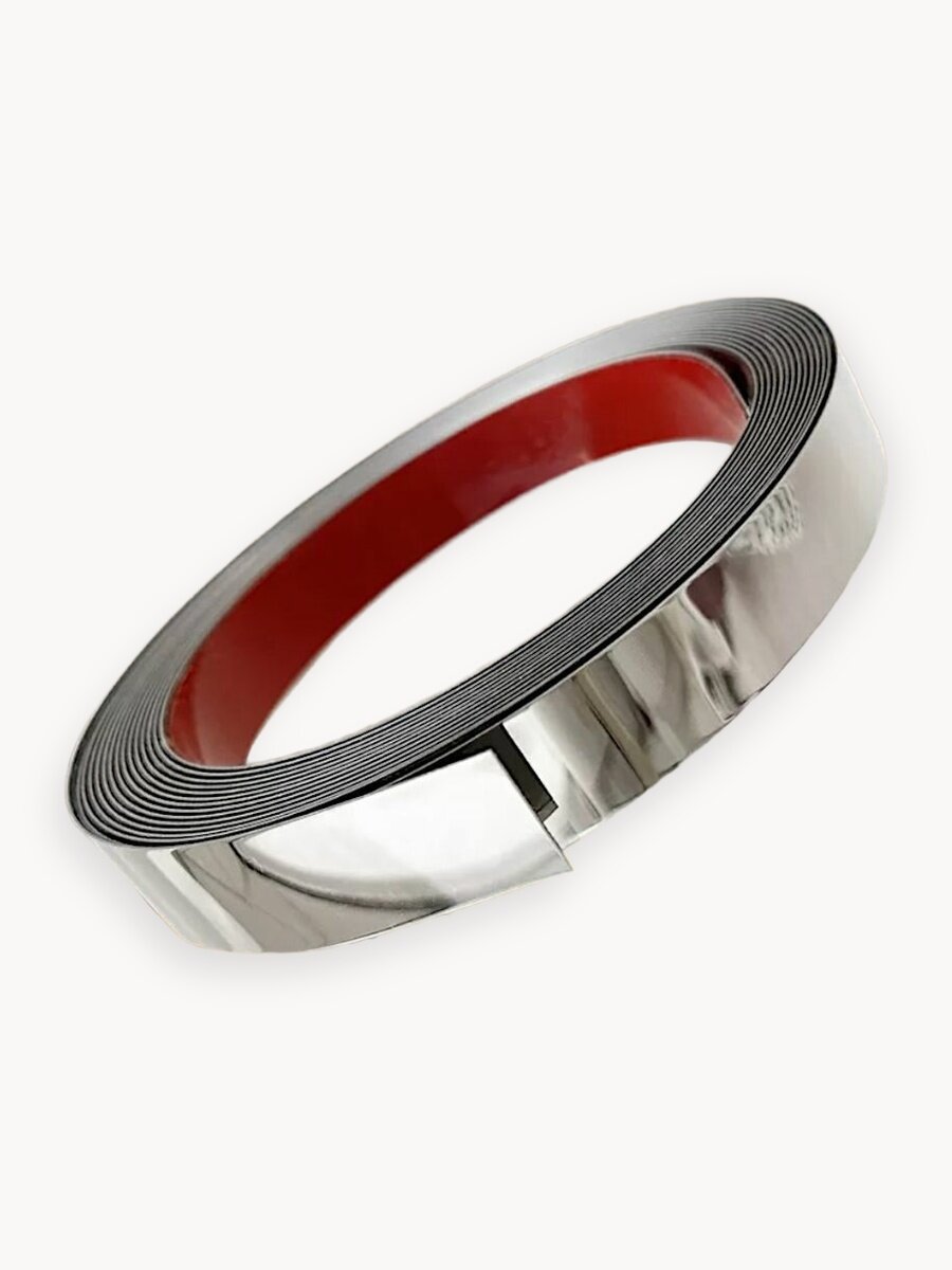 Молдинг декоративный самоклеящийся на стену серебро зеркальный