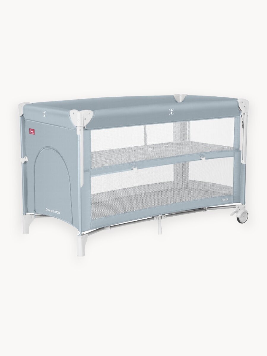 Кровать-манеж детский Carrello Porta, складной, серый, размер спального места 120x60 см