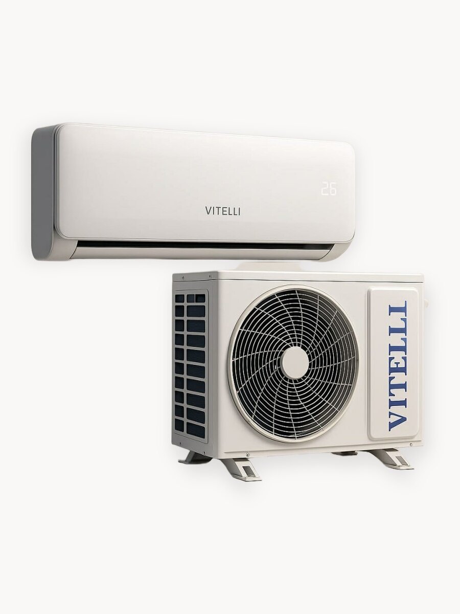 Сплит система кондиционер инверторный 09 VITELLI VSL-09I, мощность 9000 BTU, Wi-Fi (опция), А++ класс, на 25 м², белый