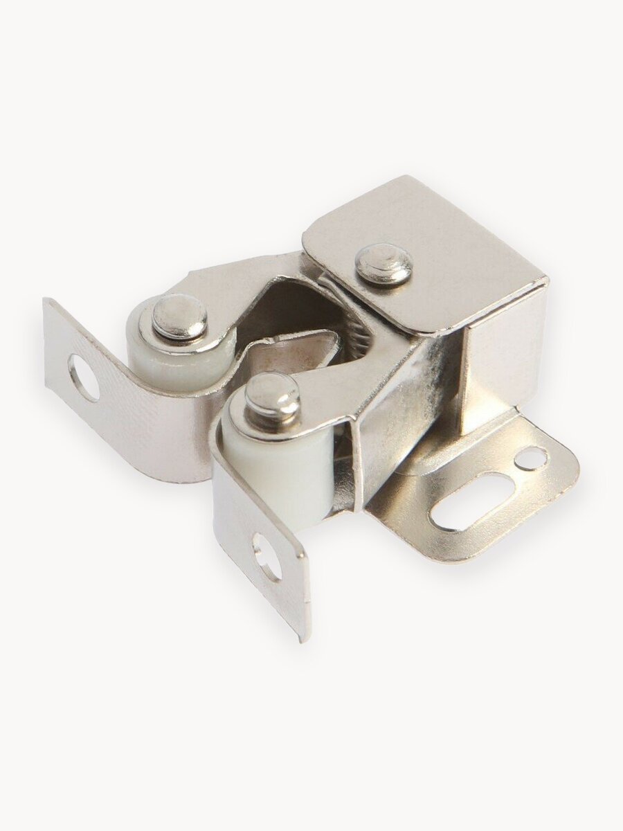 Двойная роликовая защёлка-стопор LOCKLAND, железная, цвет никель