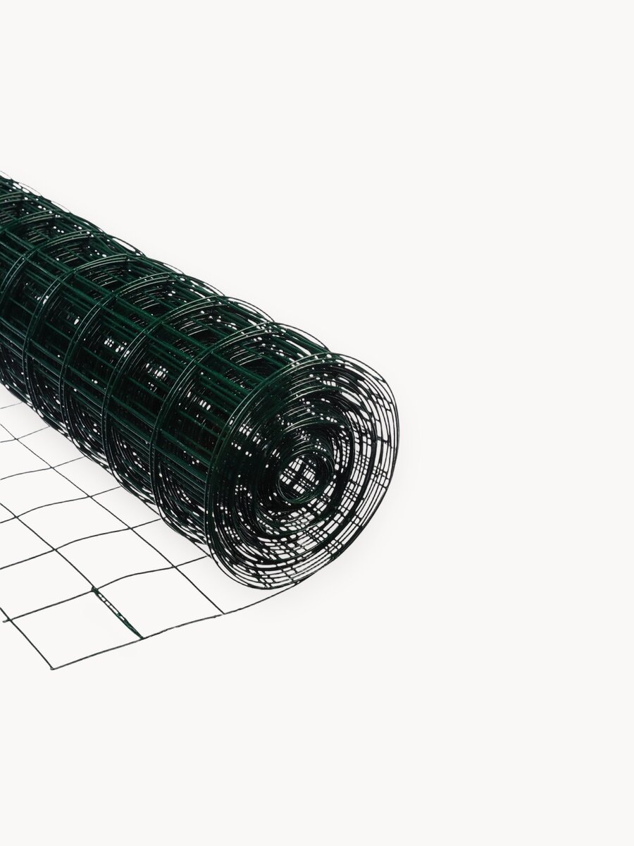 Сетка сварная с ПВХ покрытием 0,5 х 10 м, ячейка 50 х 50 мм, d=1 мм, металл, "Greengo"