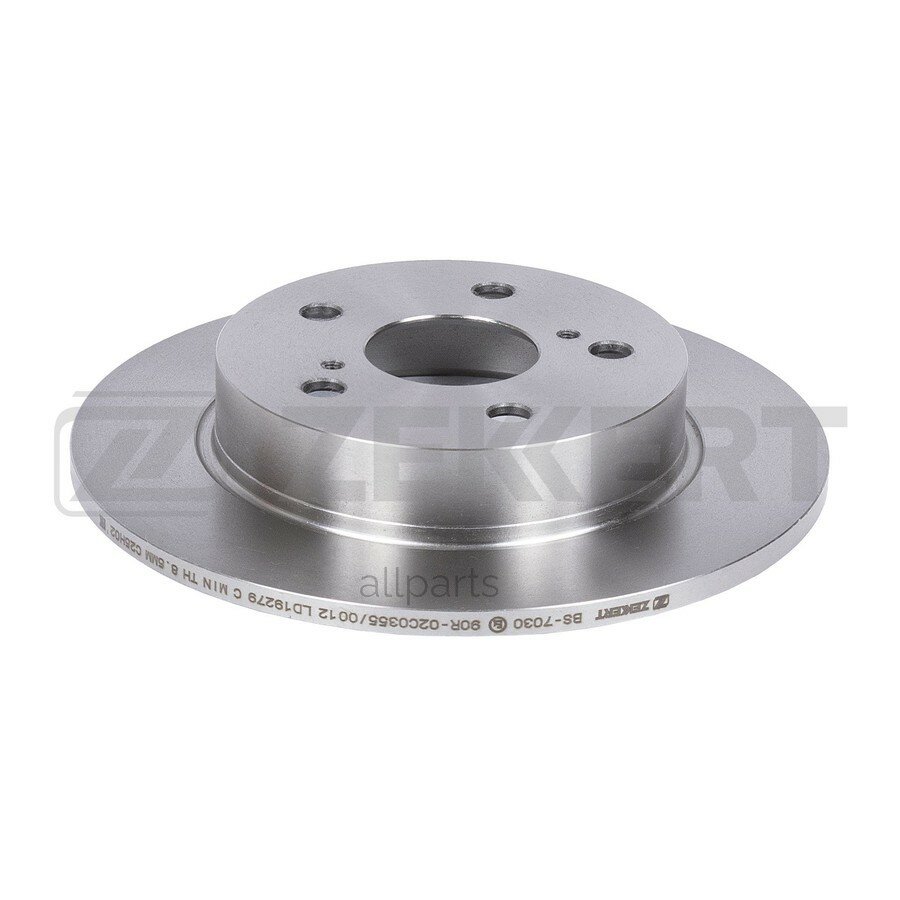 ZEKKERT BS-7030 Диск тормозной задний Toyota Corolla (E210) 18- Suzuki Swace (AMZ_) 20-