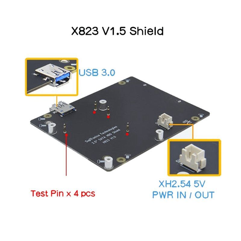 Набор NASPi Lite + Плата расширения X823 + Плата адаптера X-C2 + Чехол для жесткого д