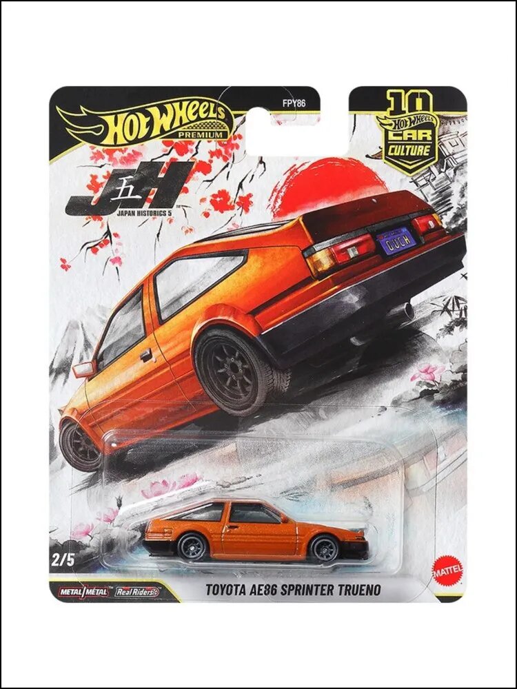 Машинка Mattel 925Hot Wheels Premium Car Culture 1/64 Japan Historics FPY86 Toyota AE86 Sprinter Trueno