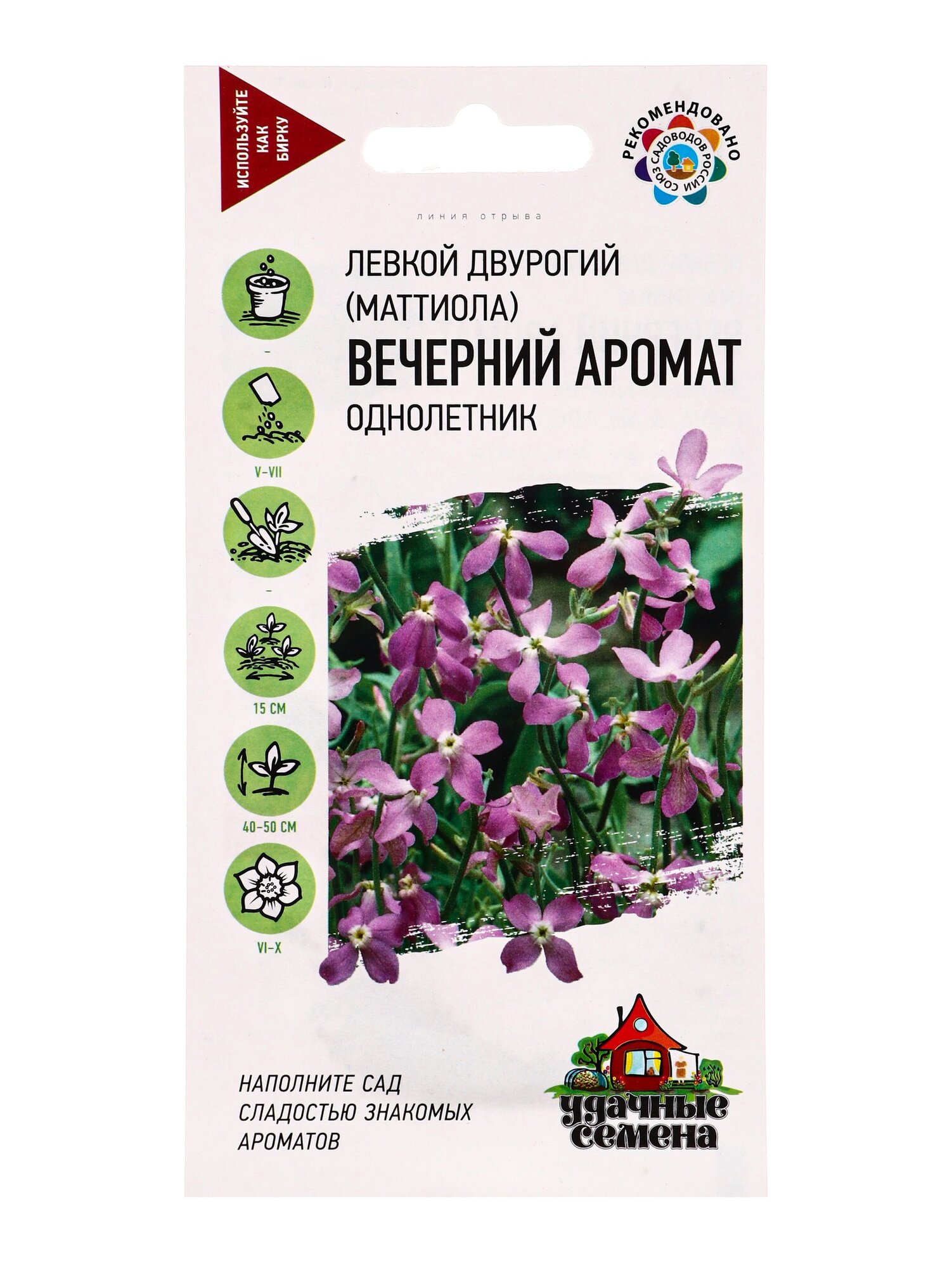 Двурогий левкой (Маттиола) «Вечерний аромат», семена цветов, 0.3 г