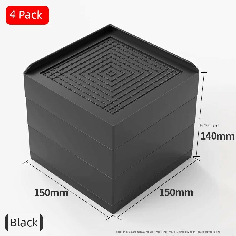 Черная L-образная подставка, основание 15x15 см, высота 14 см для электроплит