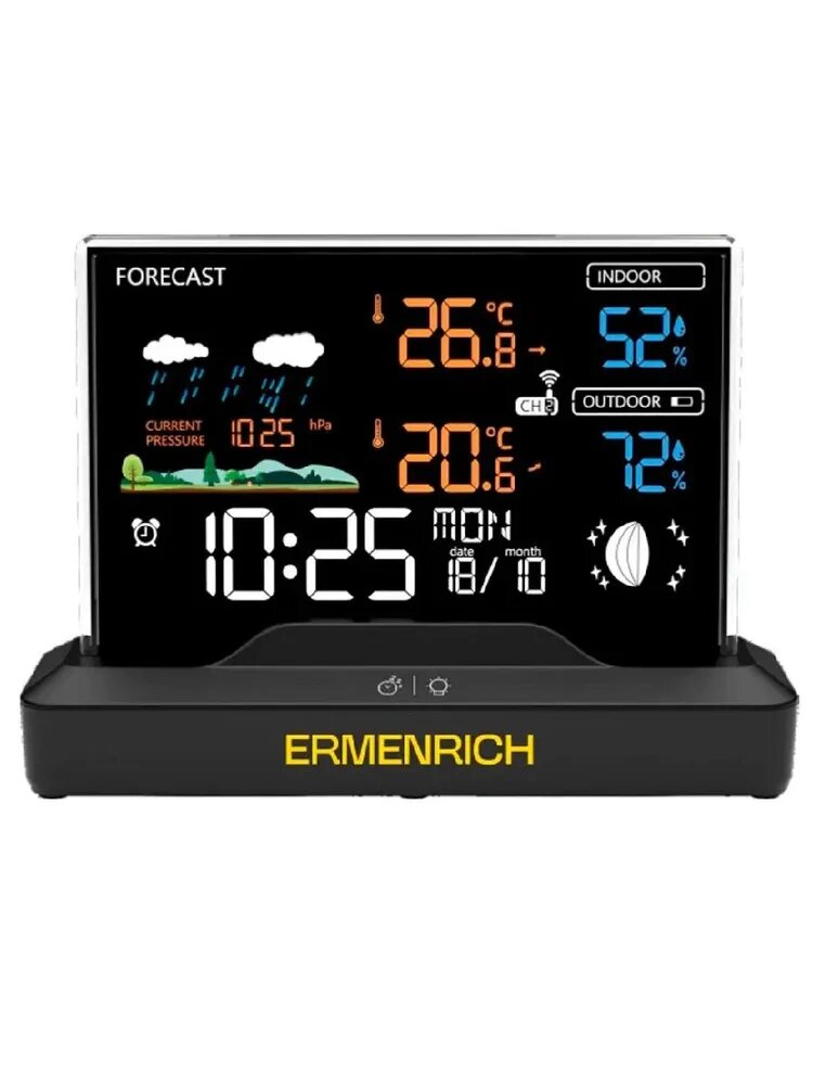 Метеостанция Ermenrich Report WR40 беспроводной, для комнаты и улицы