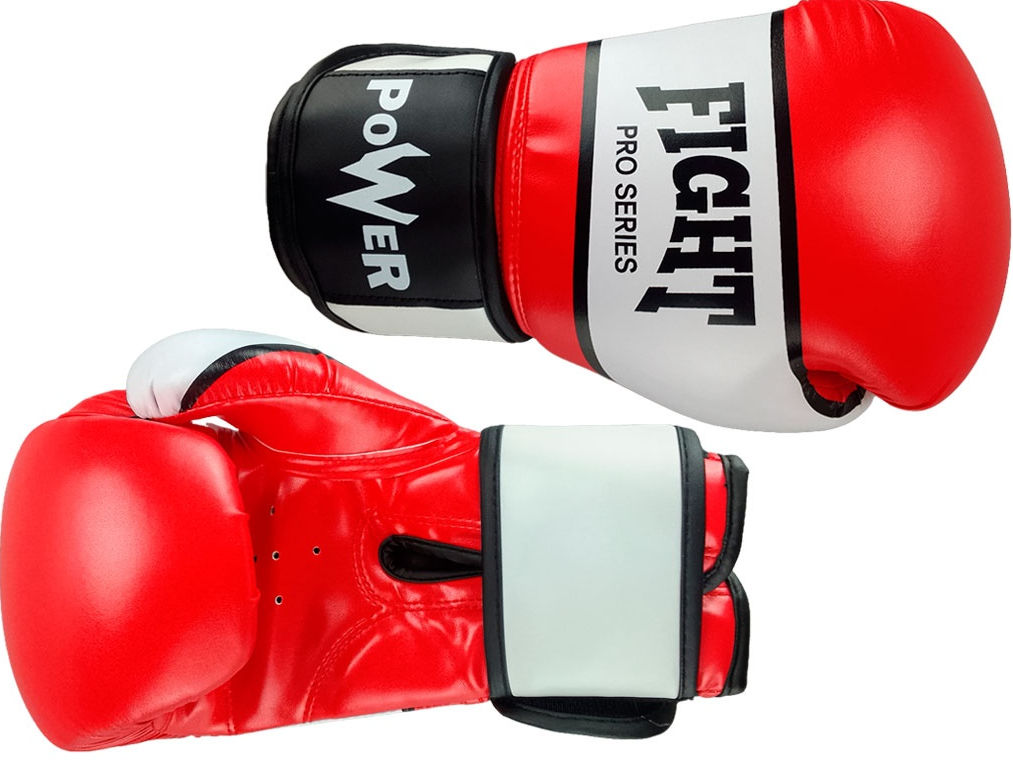 Перчатки боксёрские FIGHT PRO SERIES красные 10 унций PRO-F-K-10# 10344