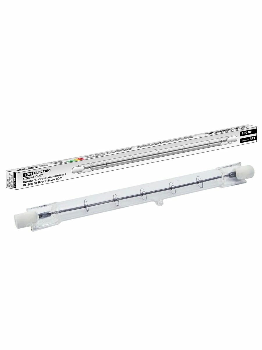 Лампа галогенная линейная ЛГ-300 Вт-R7s-118 мм TDM