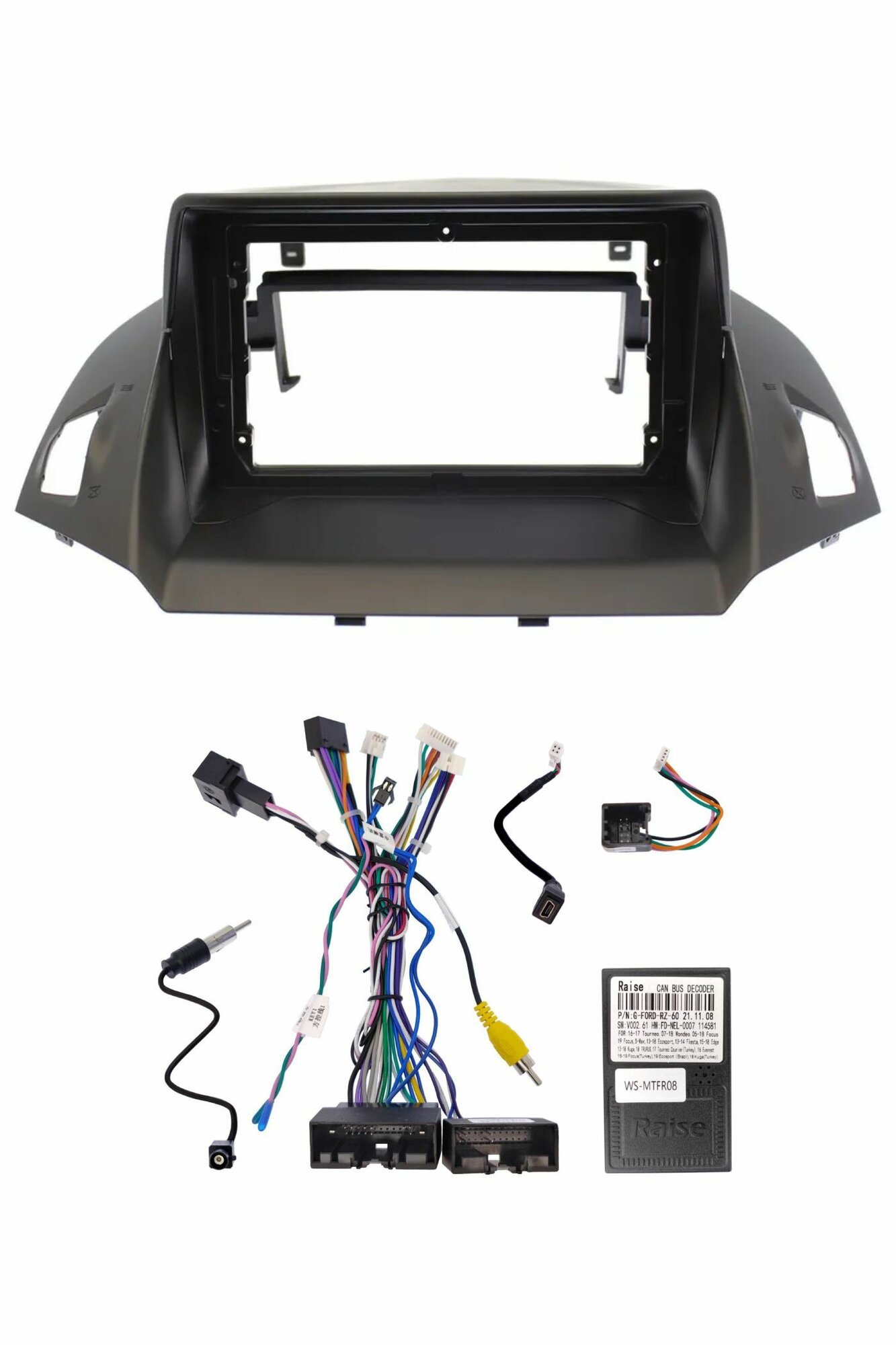 Рамка переходная Ford Kuga 2013 - 2019 + проводка для 9" магнитолы / Wide Media