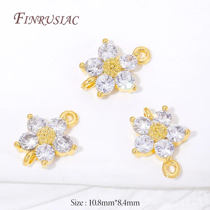 Соединители для браслетов, цветок, 18K Gold Plated, 10.8x8.4 мм