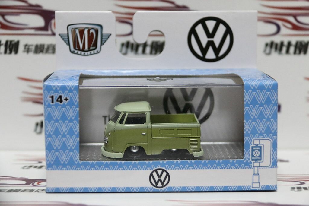 M2 Machines 1:64, литой автомобиль, модель машинки(1960 VW Single Cab Truck зеленый)