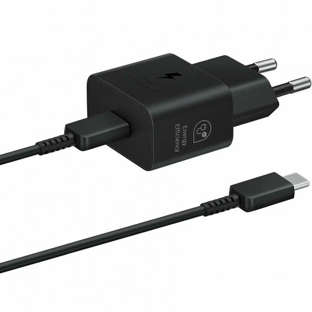 Зарядное устройство сетевое Samsung EP-T2510, 25 Вт, с кабелем Type-C, черный