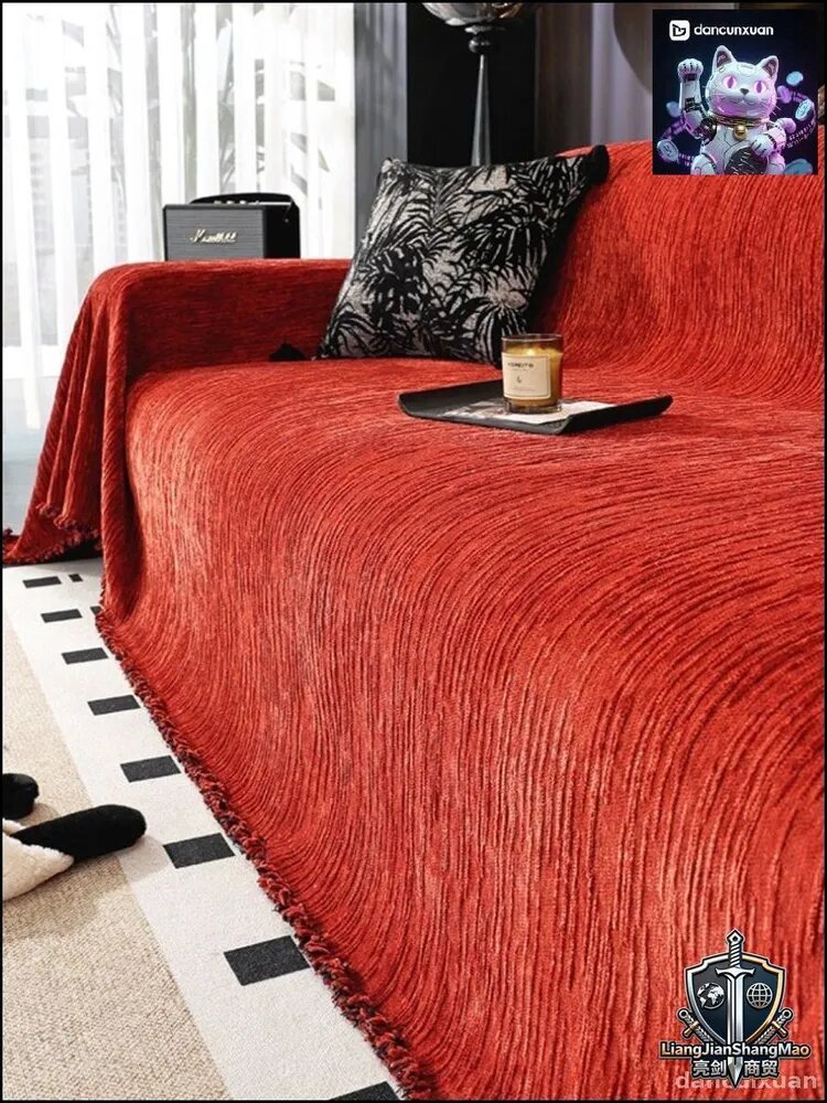 Покрывало красное 300х180 см полиэстер для дома