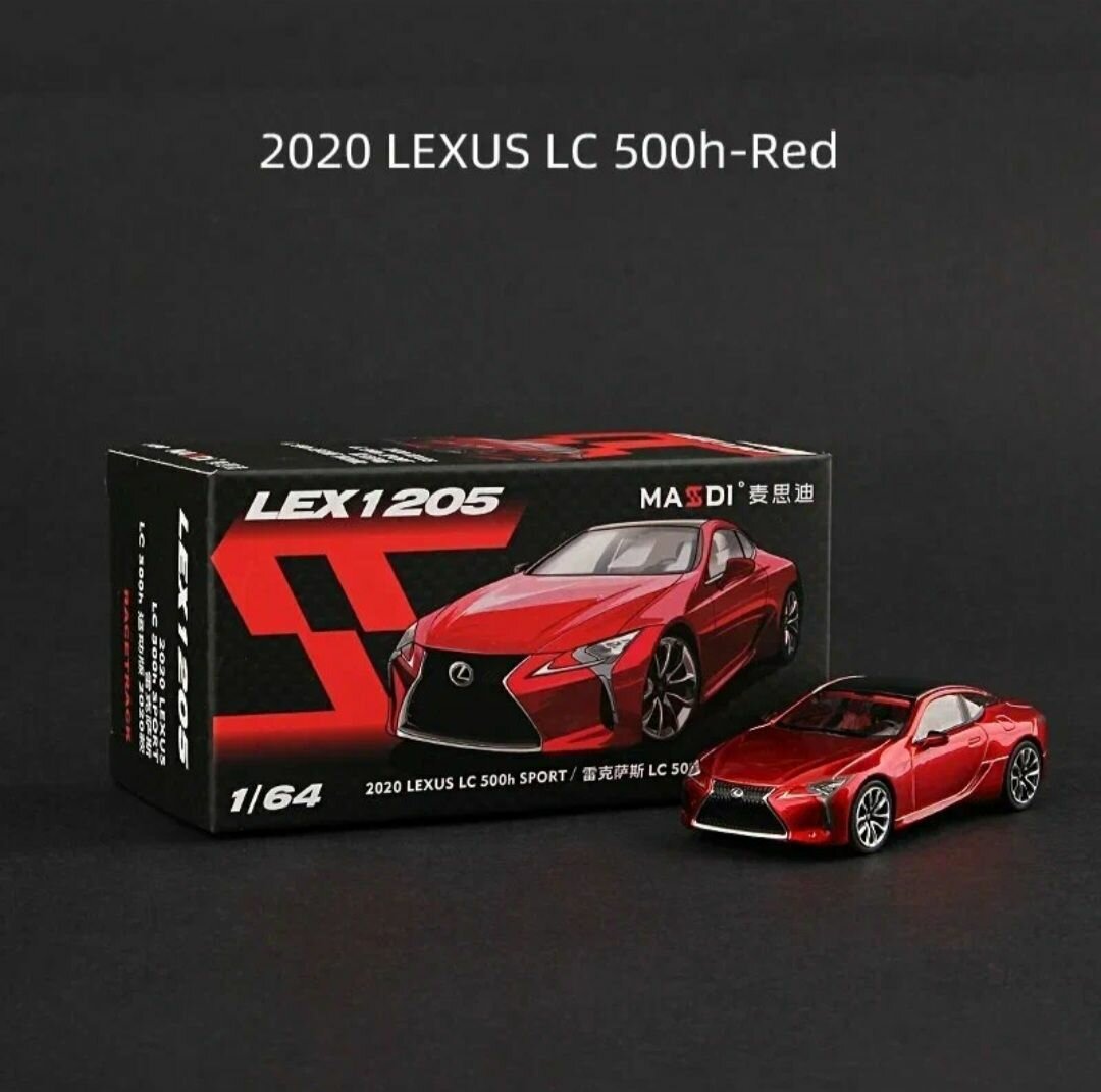 Масштабная модель LEXUS LC 500h Sport 2020г. /1:64/цвет красный