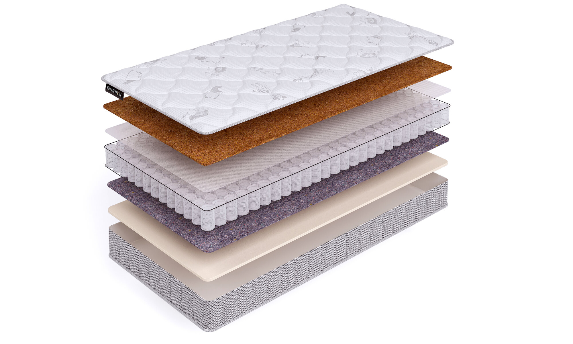 Матрас Beautyson Baby Roll Foam Cocos S600 подростковый 80х180, высота 17 см