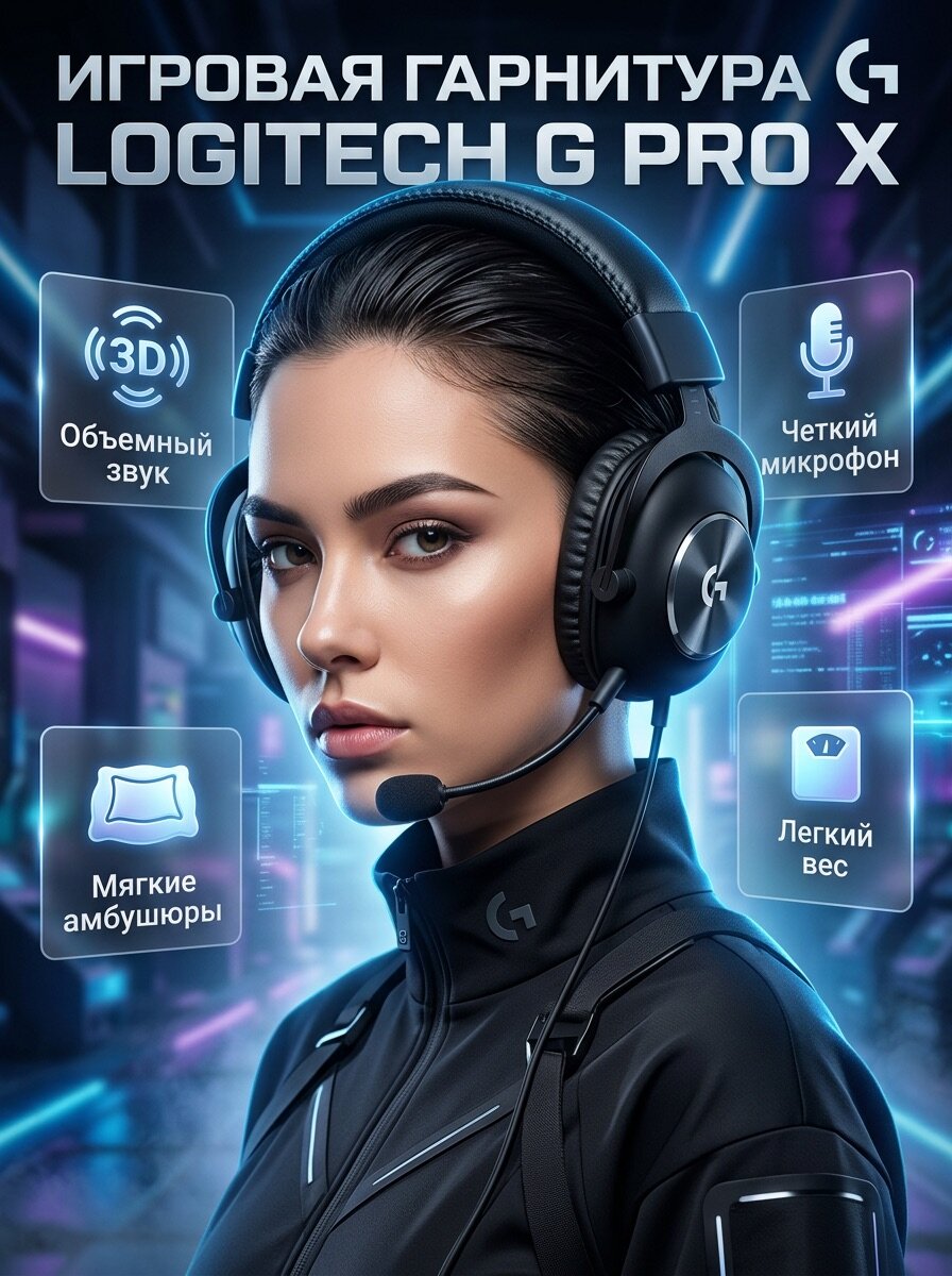 Проводная игровая гарнитура Logitech Headset G PRO X Gaming