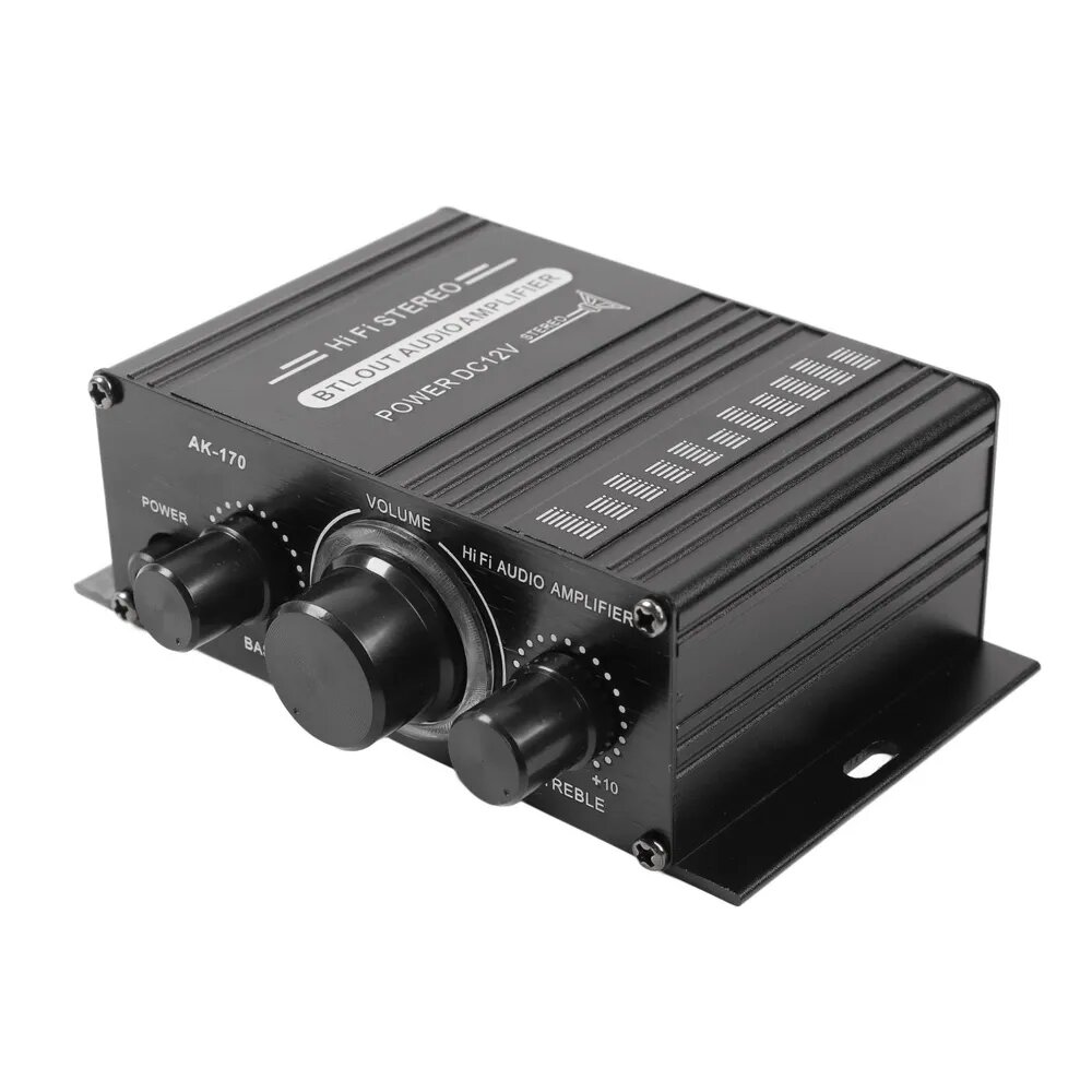 Автомобильный усилитель звука, стерео, 2 канала, защита цепи, миниатюрный, 12В