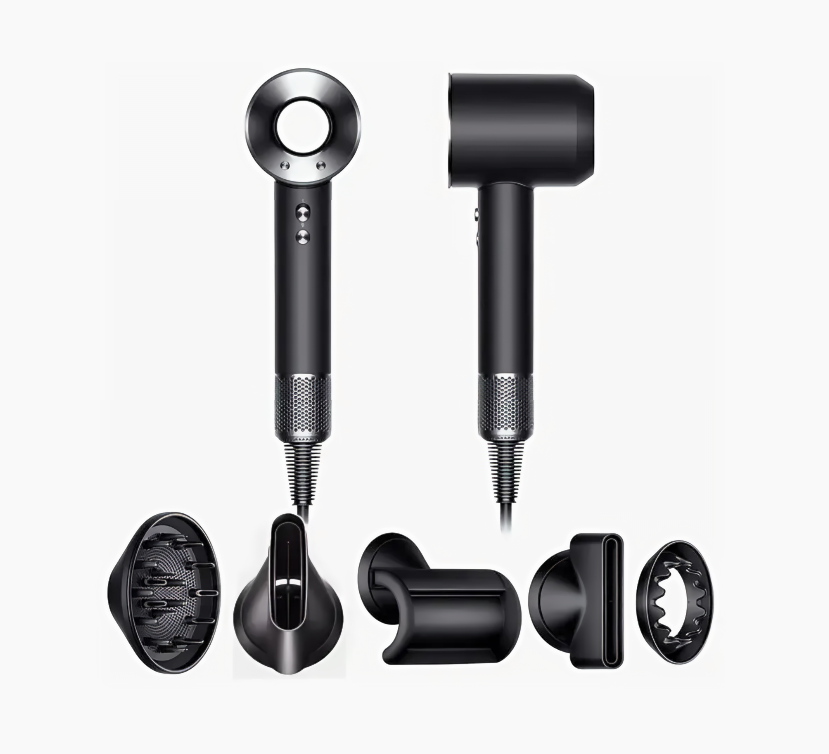 Фен для волос профессиональный/ Супер фен для укладки волос/ 5 магнитных насадок/ ионизация/ Silver