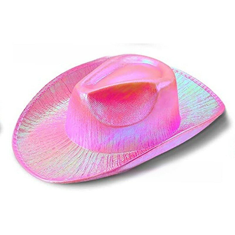 Cowboy hat pink cotton with pearl edge star decor style o for cosplay and festive gatherings