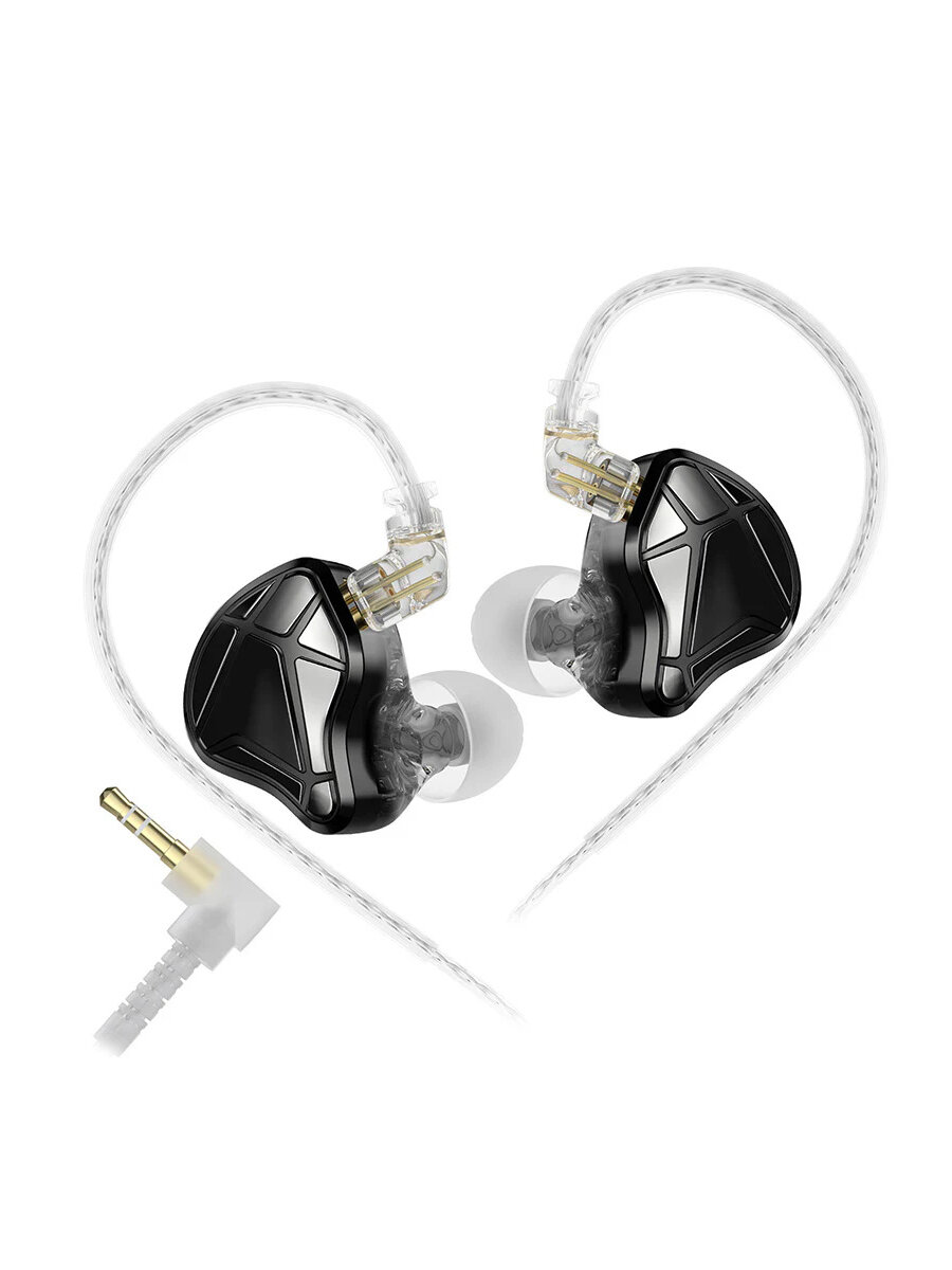 KZ Axas 3.5 мм без микрофона, черный, проводные наушники