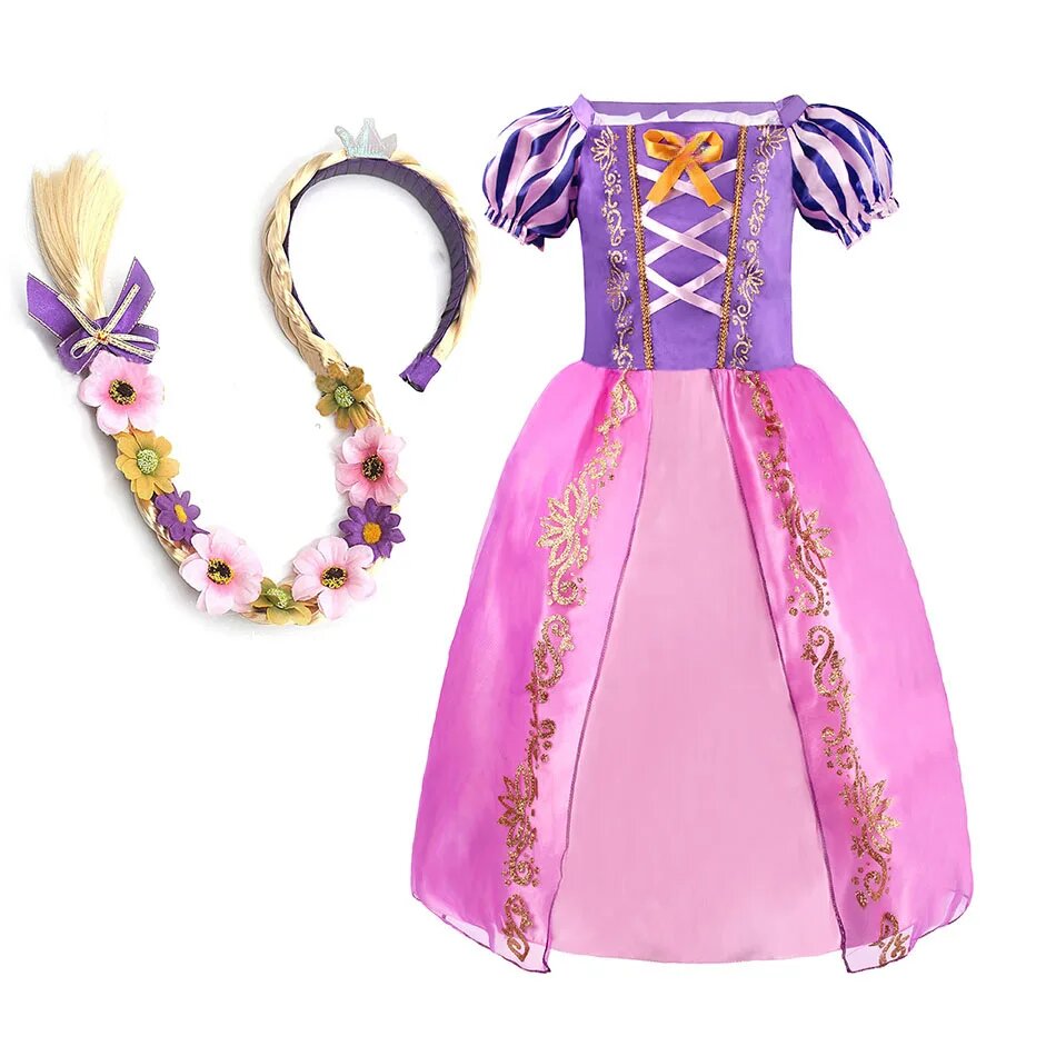 Детское платье Рапунцель Tcap 3-8 лет Size 130, DR01 Set 03